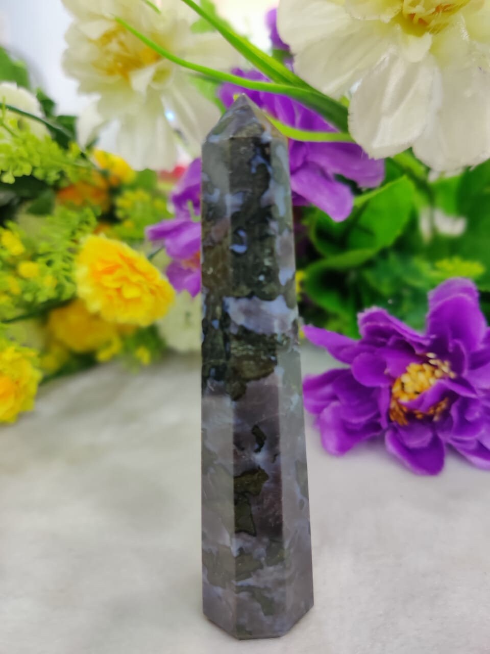 Mystic Merlinite Stone Indigo Gabbro Wand Obelisks Point One - Etsy