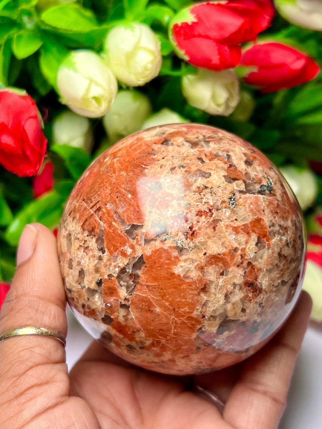 73 MM Rosophia Altar Stone Cool Reddish Coloured 553 Gram Sphere Ball ...