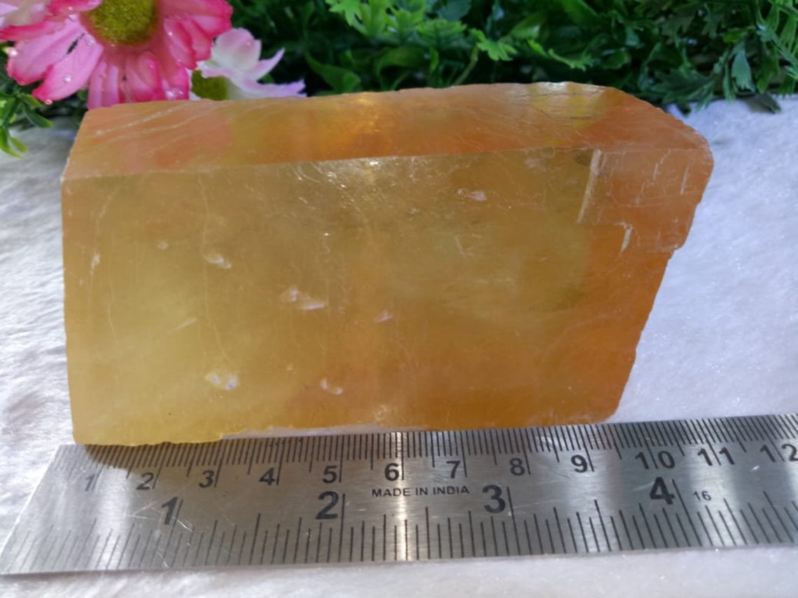 Optical Yellow Honey Calcite Cubes Gold Amplify Energy - Etsy