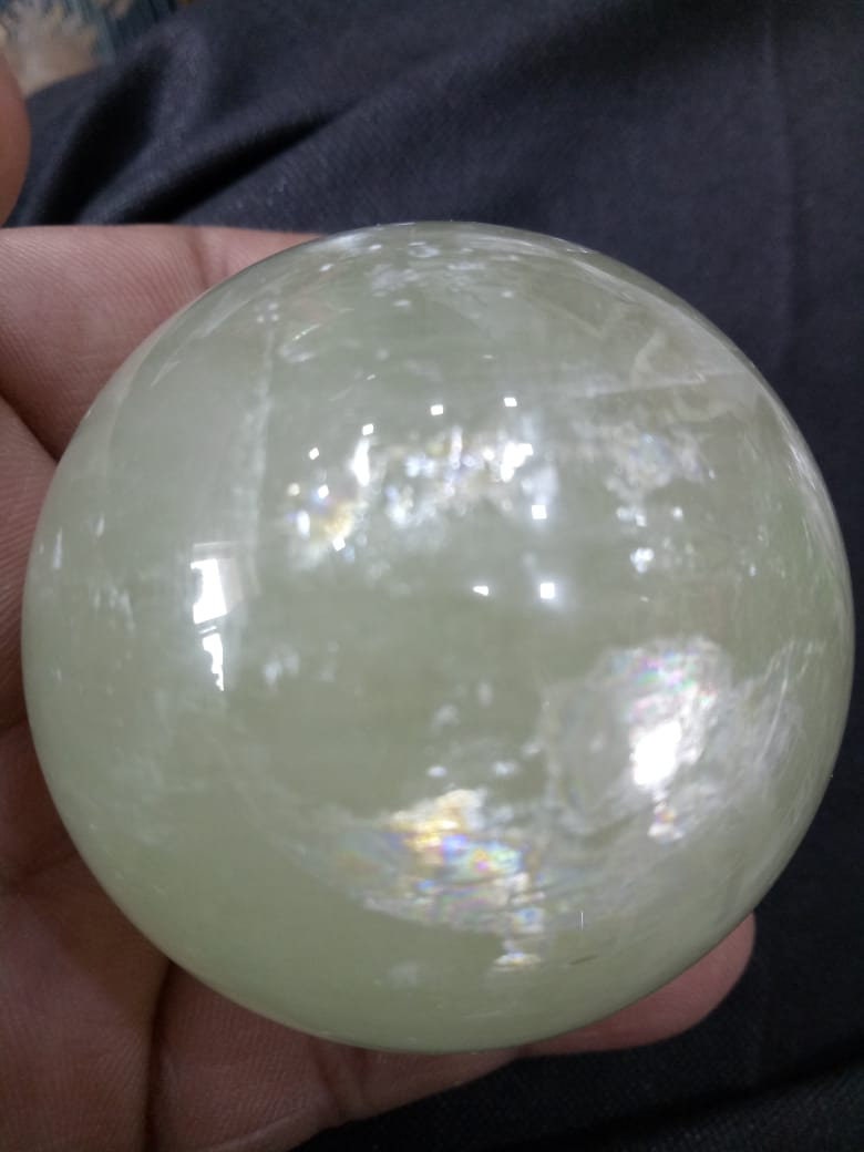 Green Calcite Stone Sphere Ball 50 MM 250 Grams With Rainbow | Etsy