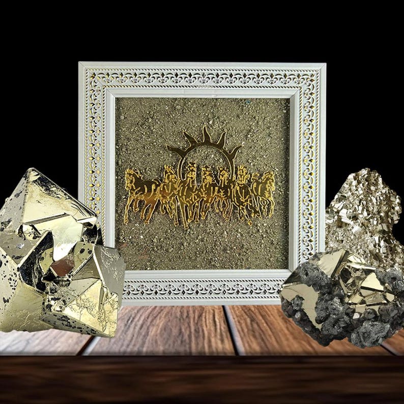 Pyrite Stone Sun Horses Frame: Vastu Feng Shui Decor - Etsy