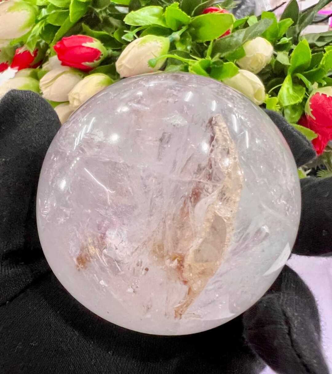 Shamanic Dream Quartz Stone Sphere Ball Orb With Rainbow 590 Gram ...