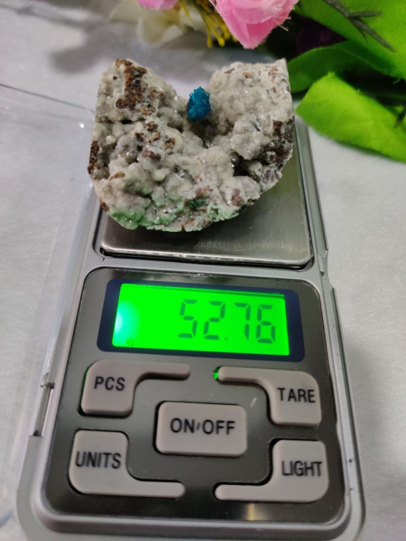 Cavansite Pentagonite Stone Flower on Micro Stilbite Crystal - Etsy