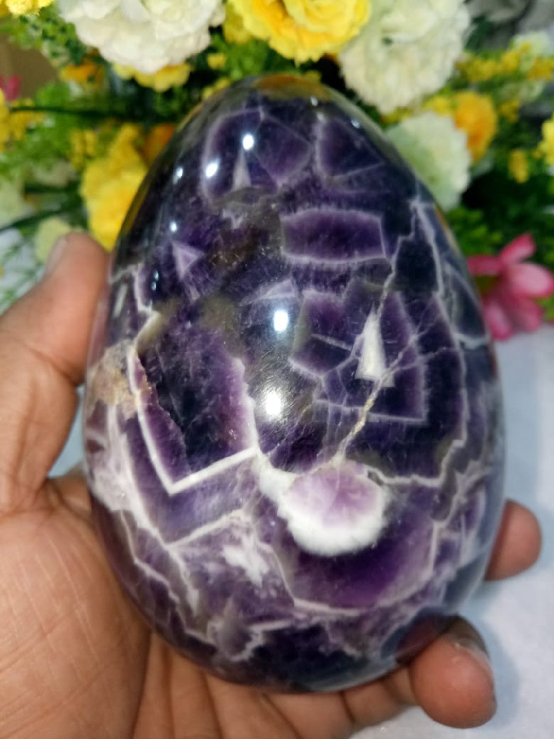 Beautiful Large Chevron Amethyst Stone Egg 1032 Grams - Etsy