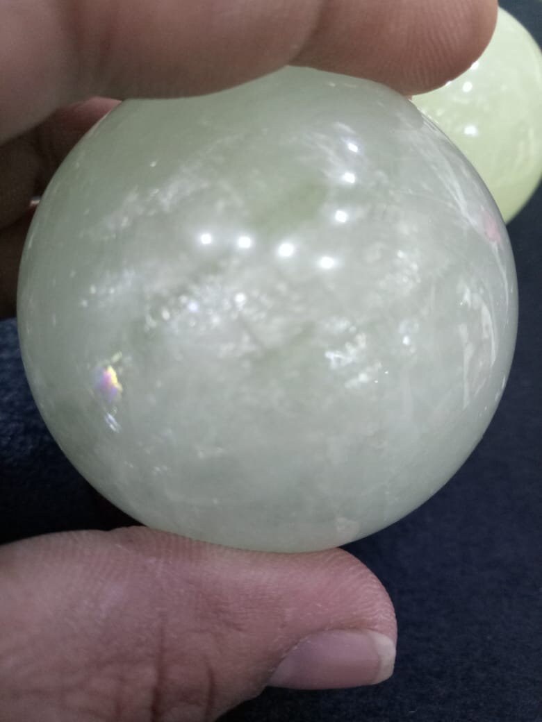 Green Calcite Stone Sphere Ball 50 MM 250 Grams With Rainbow | Etsy
