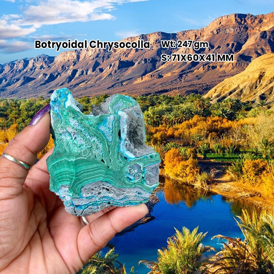 Botryoidal Chrysocolla on Malachite Matrix Specimen, Raw Malachite and ...