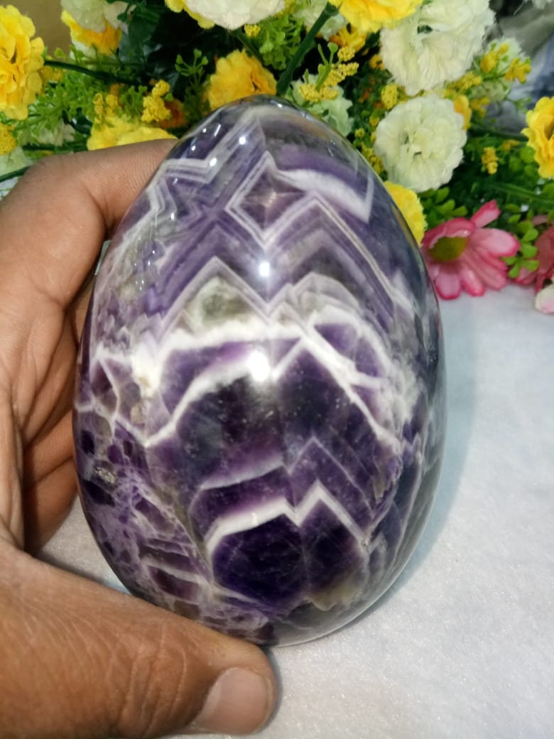 Beautiful Large Chevron Amethyst Stone Egg 1032 Grams - Etsy