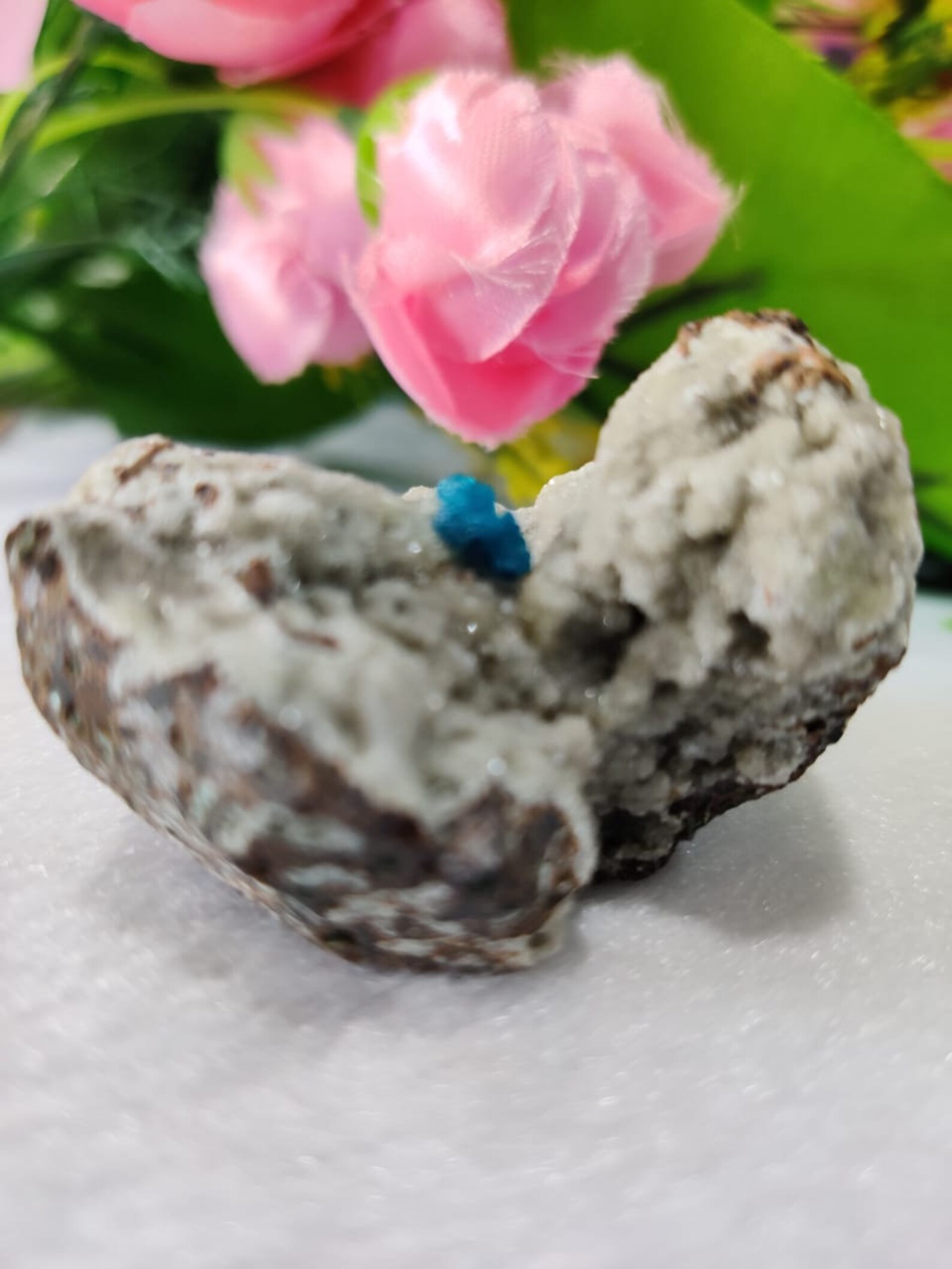 Cavansite Pentagonite Stone Flower on Micro Stilbite Crystal - Etsy