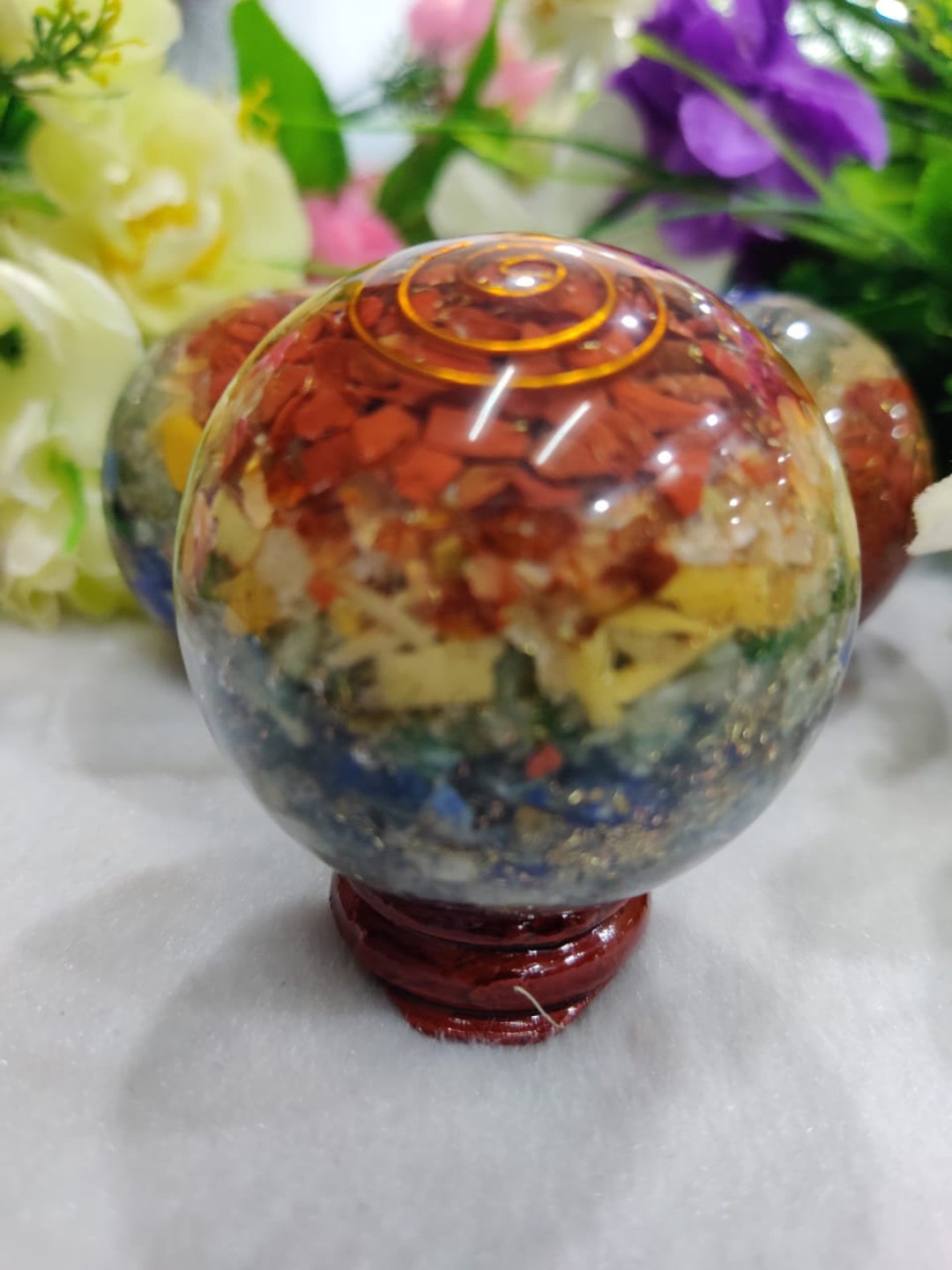 Seven Chakra Orgone Sphere Ball All Chakra Balancing of Body Reiki ...