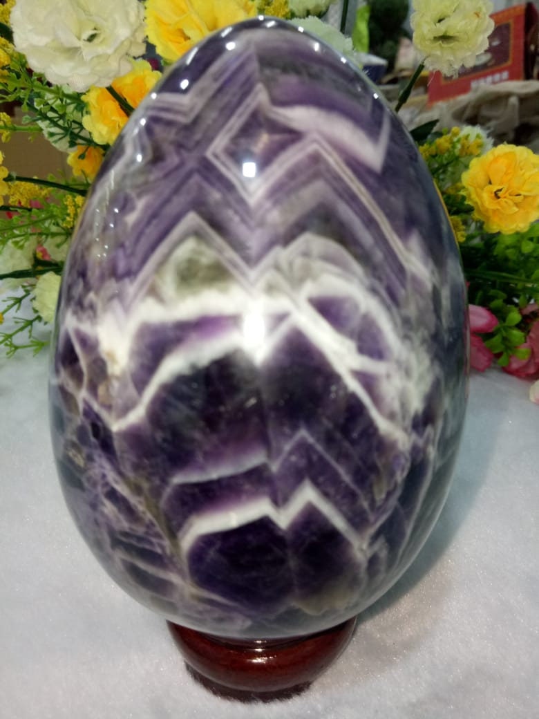 Beautiful Large Chevron Amethyst Stone Egg 1032 Grams - Etsy
