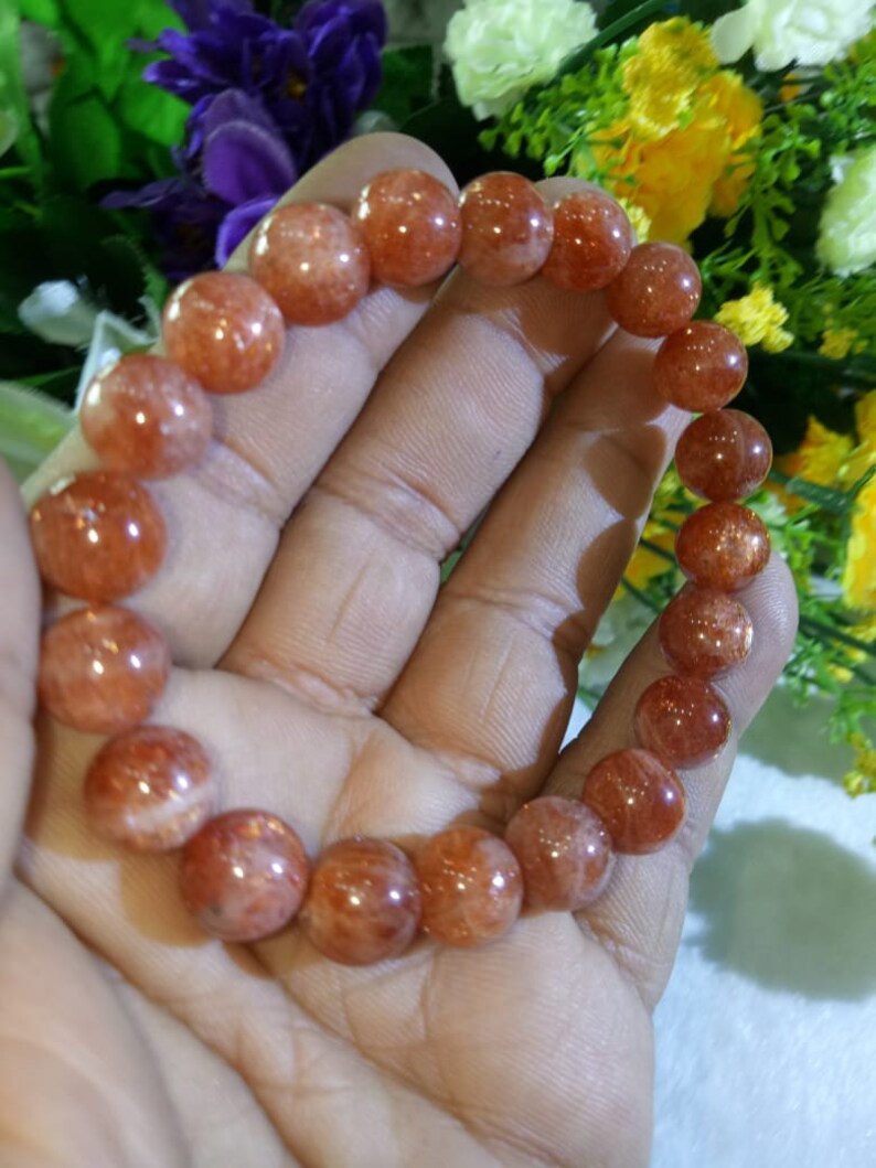 Sunstone Bracelet 6mm 8mm10mm Sunstone Jewelry Positive - Etsy