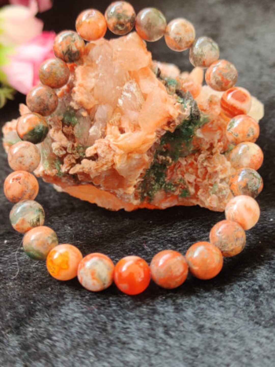 Rosophia Altar Stone Cool Reddish Colored Beads Bracelet 8 Mm Rosophia ...