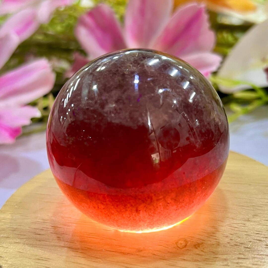 55 MM Red Pink Strawberry Quartz Stone Sphere/orb/ball 244 Gram - Etsy
