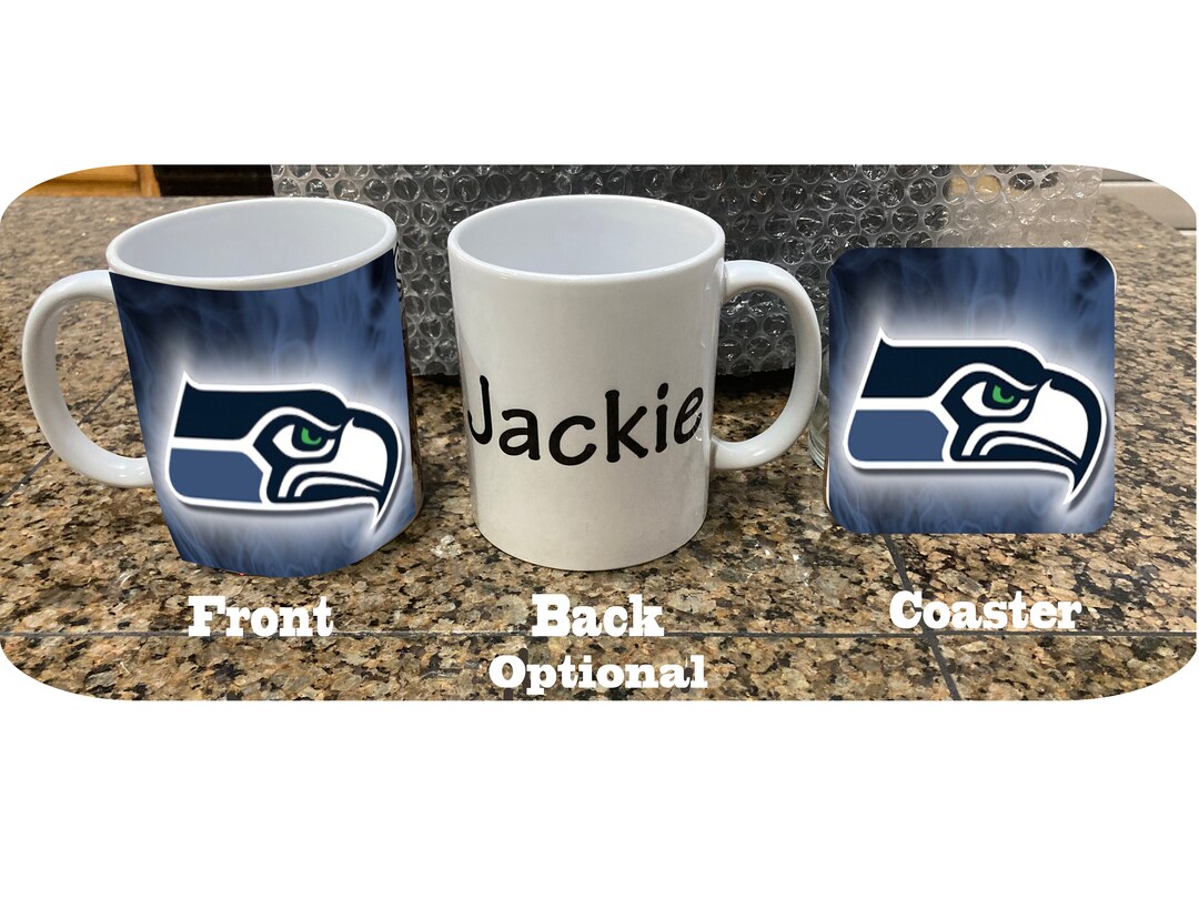 Personalized Seattle Seahawks Splash 11oz Ceramic Mug & Hardback ...