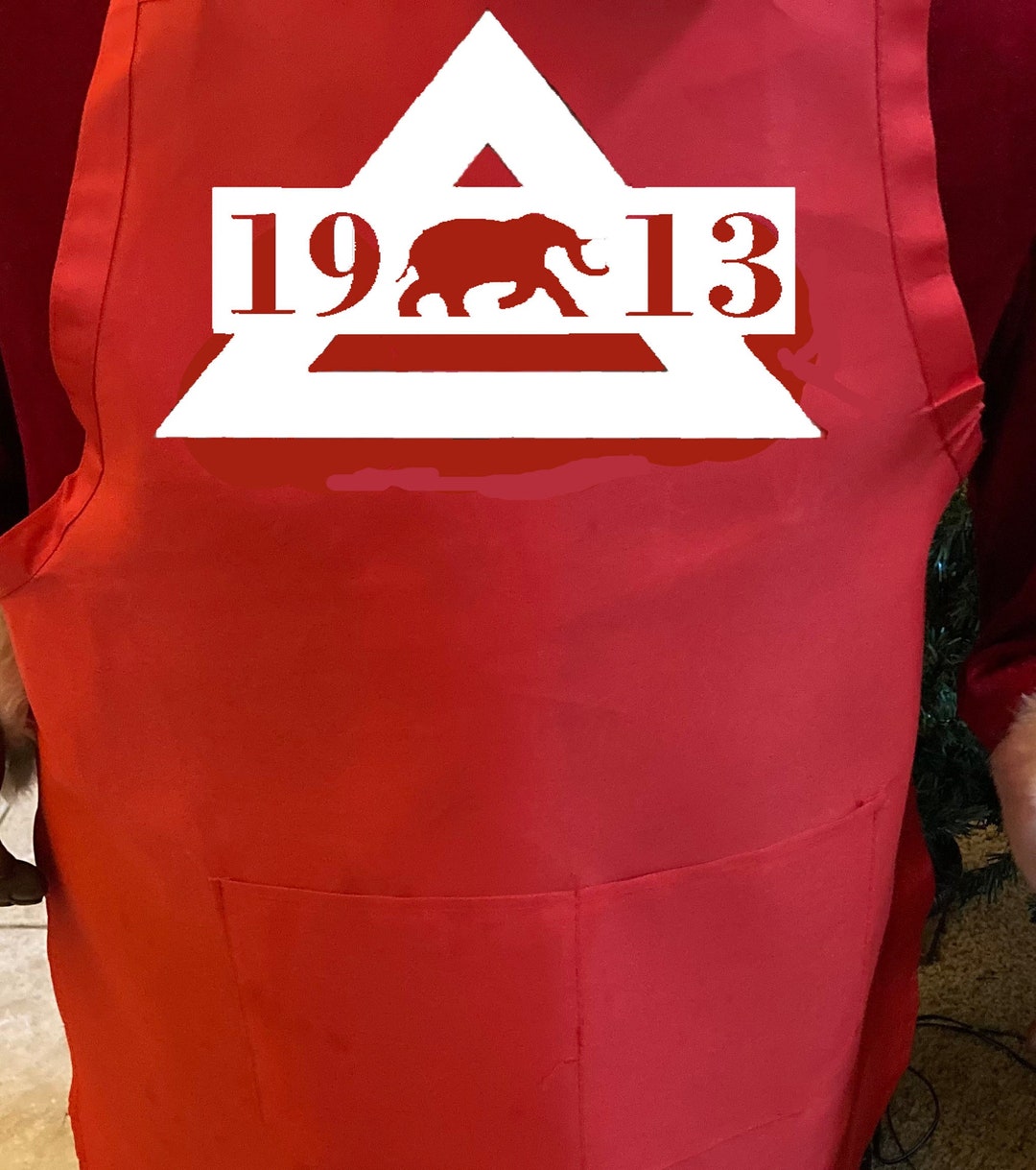 Delta Sigma Theta 1913 Red Washable Apron With 2 Roomy Pockets. Makes ...