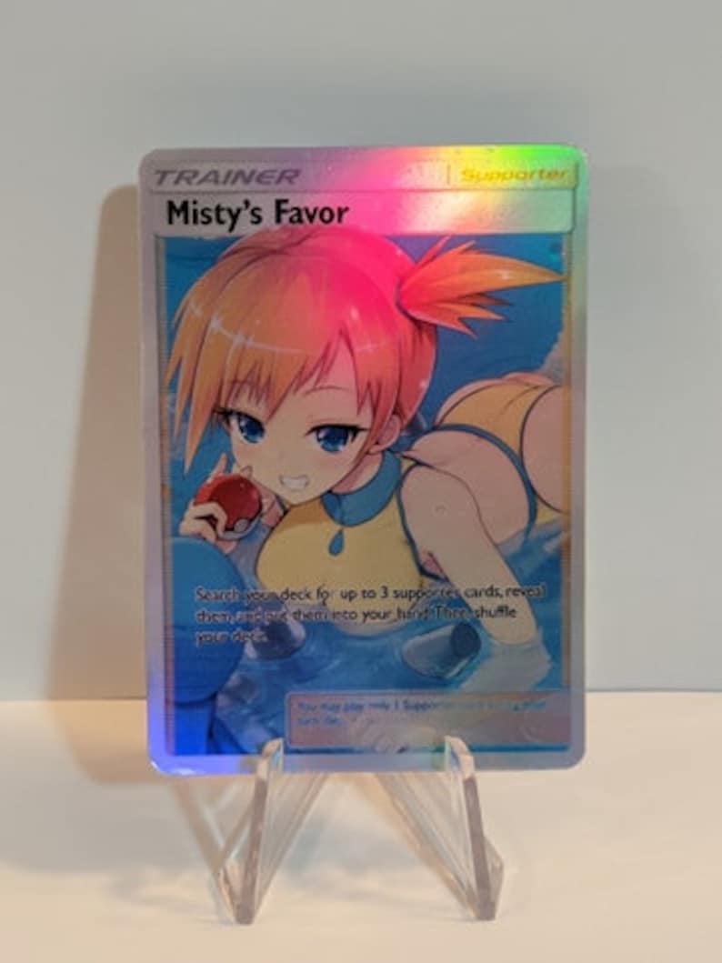 Full Art Holographic Pokemon Orica Custom Waifu Card Misty - Etsy