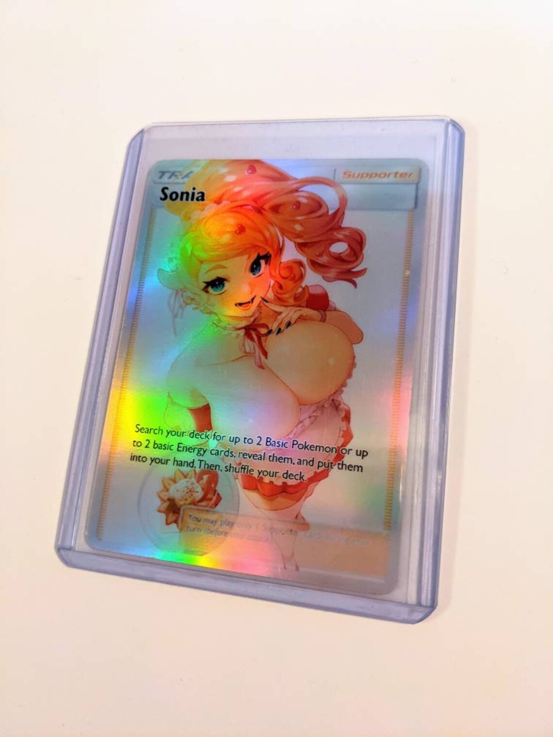 Full Art Holographic Pokemon Orica Custom Waifu Card Sonia | Etsy