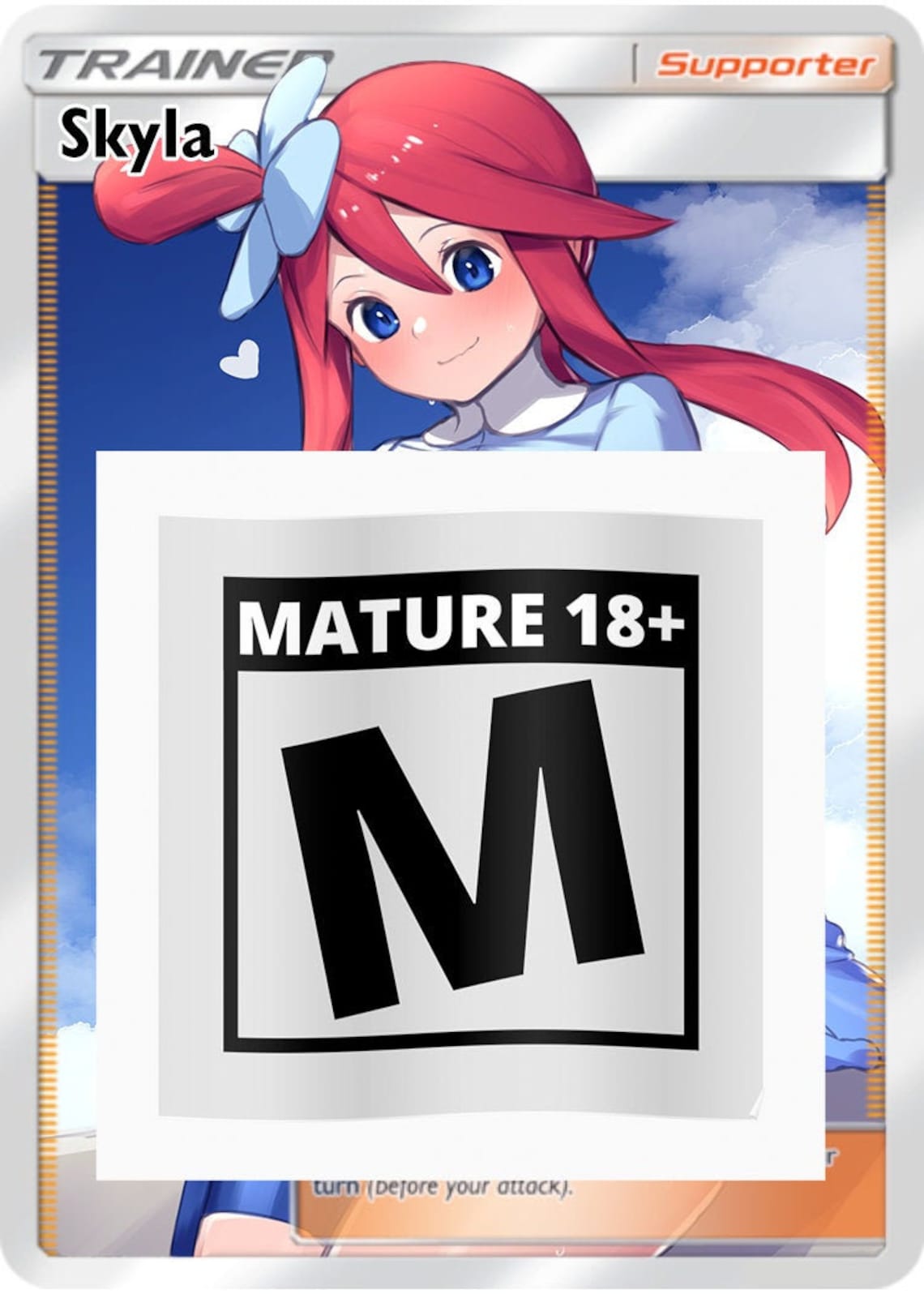 Full Art Holographic Pokemon Orica Custom Waifu Card Skyla | Etsy