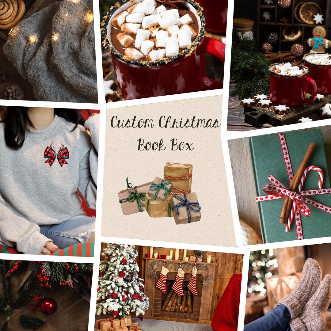 Christmas Book Box, Book Lover Gift, Personalized Book Box, Cozy Book ...