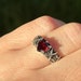 GOTHIC RED HEART Ring 925k Sterling Silver, Engagement Ring - Etsy
