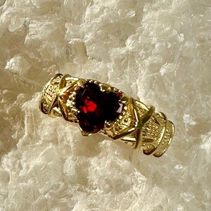 GOTHIC RED HEART Ring 925k Sterling Silver, Engagement Ring - Etsy