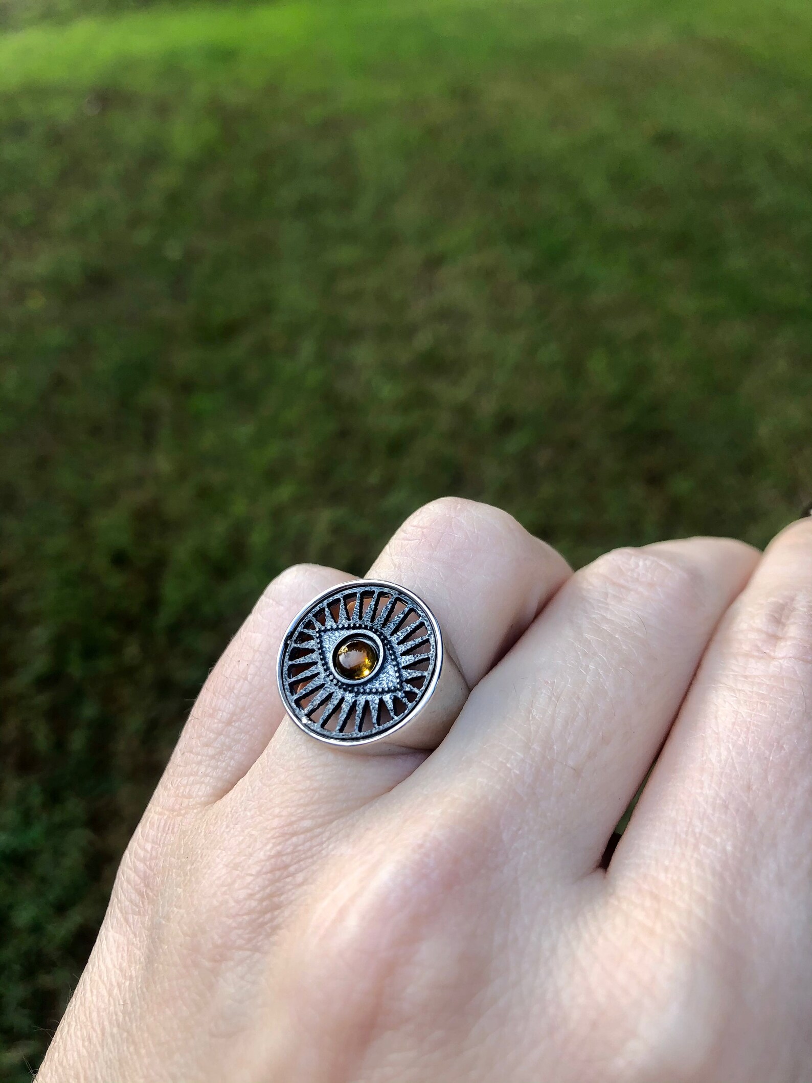 THIRD EYE RING Handmade 925K Sterling Silver Natural - Etsy