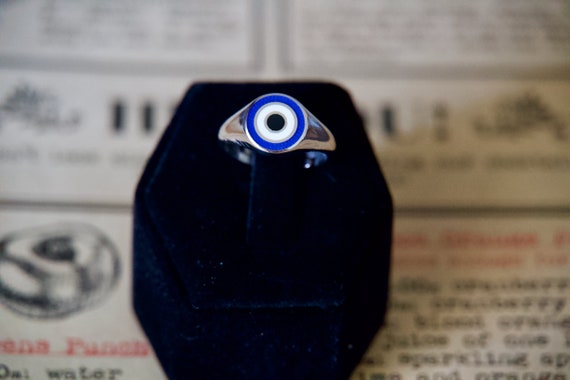 Tiny EVIL EYE Handmade 925K Sterling Silver Adjustable Unisex - Etsy