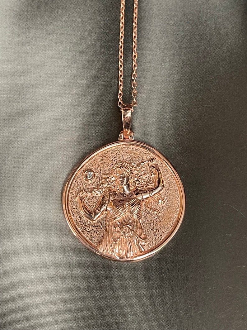 Cassandra Coin Necklace • Sterling Silver Greek Talisman With CZ - Etsy UK