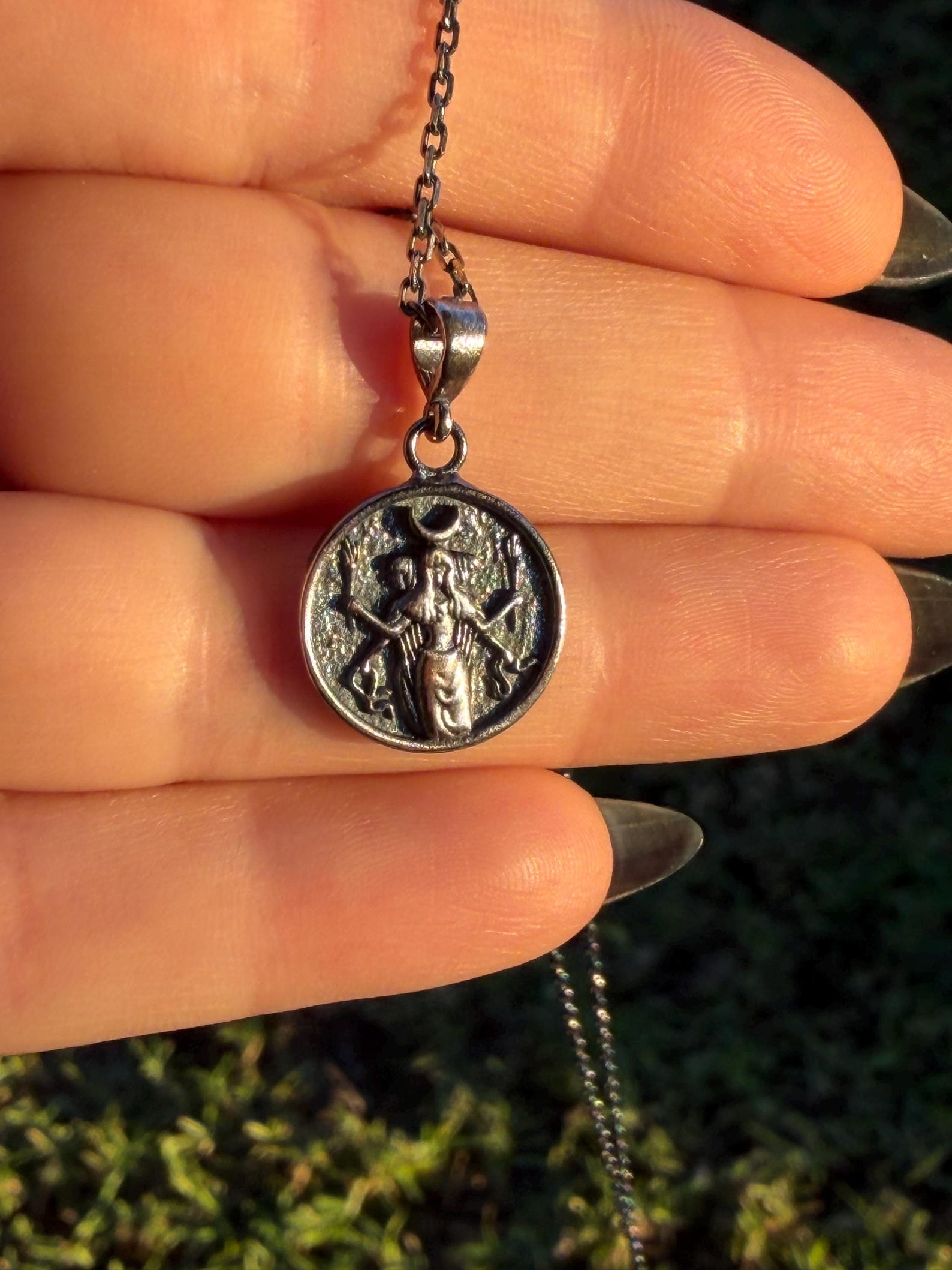 HECATE Triple Goddess Sterling Silver 925K Handcrafted Coin Necklace ...