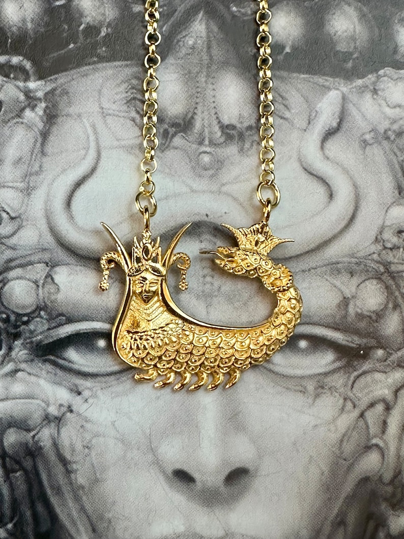 GOLD SHAHMARAN Queen of Snakes goddess Sterling Silver 925K - Etsy