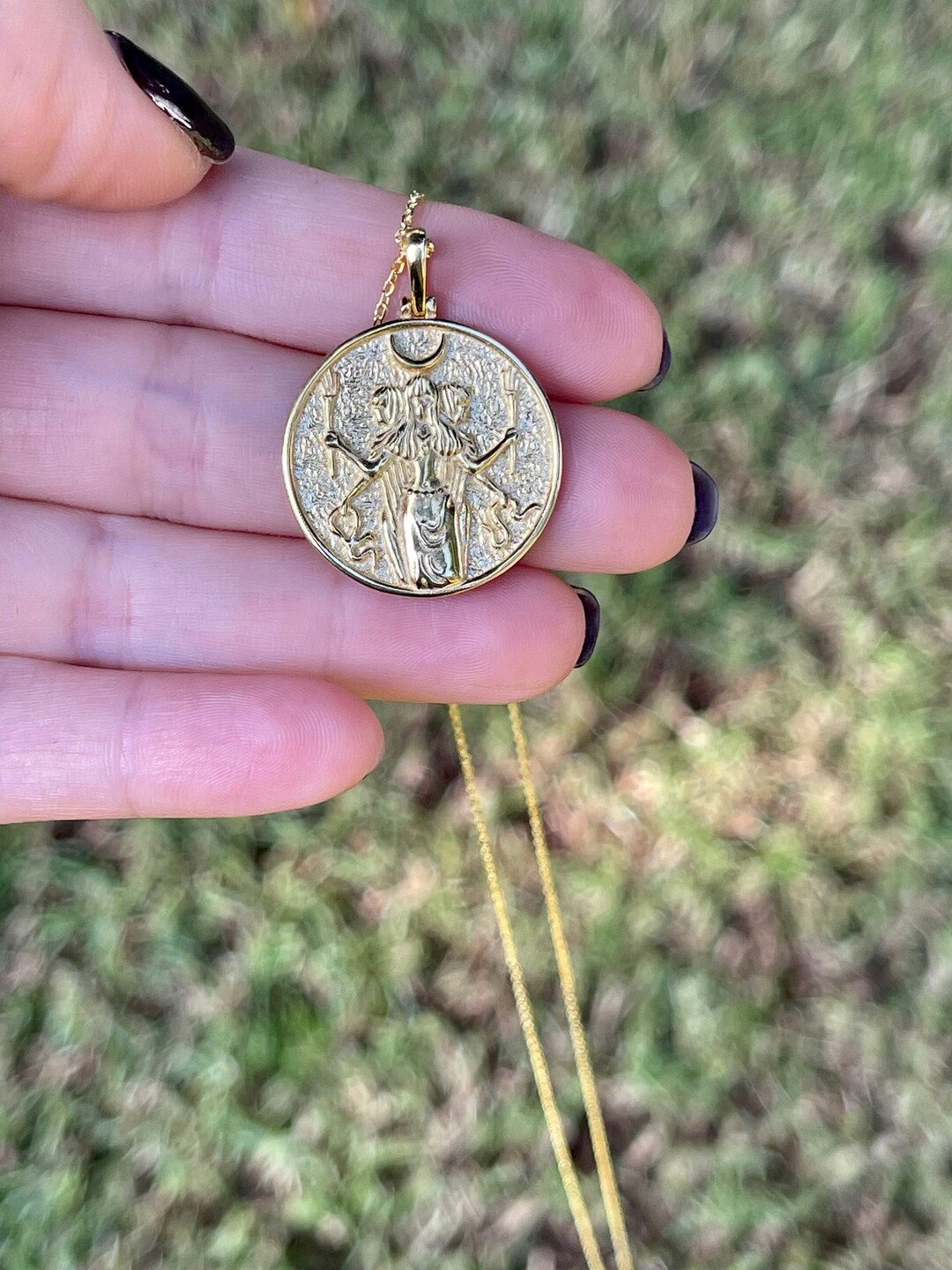 HECATE Triple Goddess Sterling Silver 925K Handcrafted Coin Necklace ...
