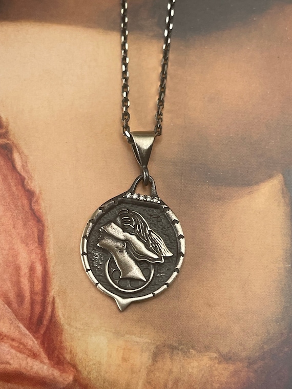 Fortuna Goddess of Luck Sterling Silver 925k Handcrafted Coin Necklace Occult Celtic Pendant Roman Mythology Jewelry