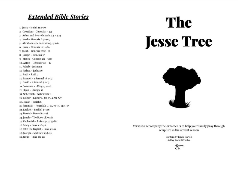 Jesse Tree Advent Download Ornaments and Booklet - Etsy