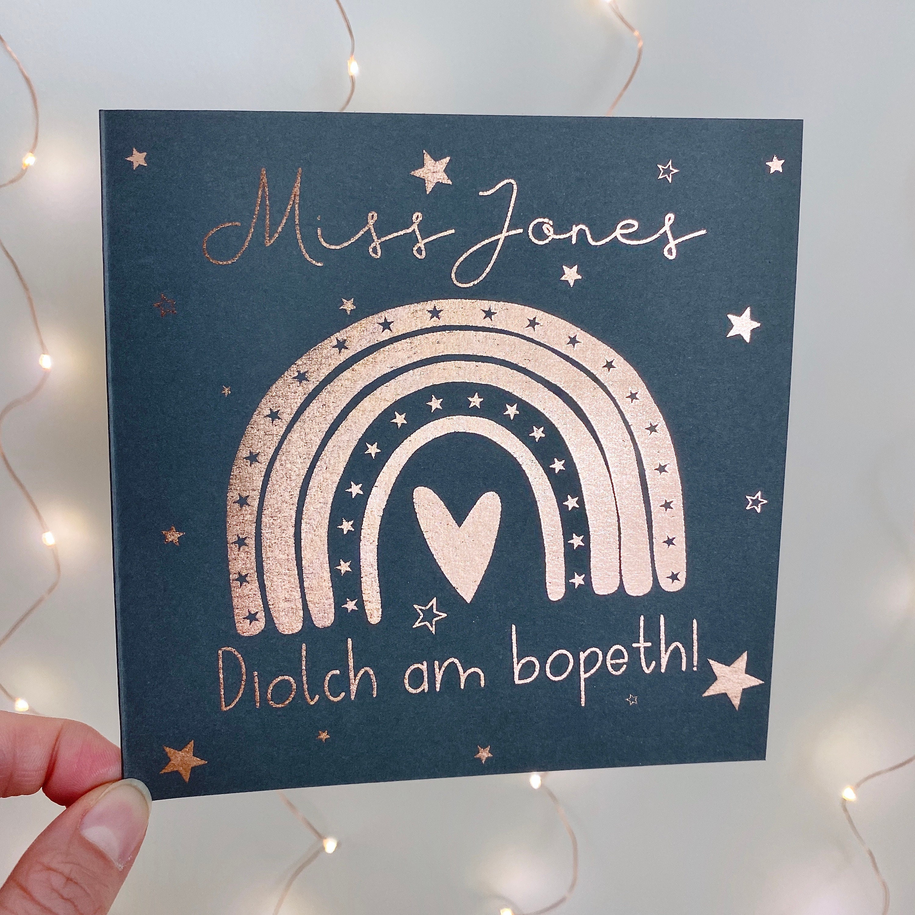 Personalised Foiled Card, Cerdyn Athrawes, Cerdyn Diolch Athrawes Wedi ...