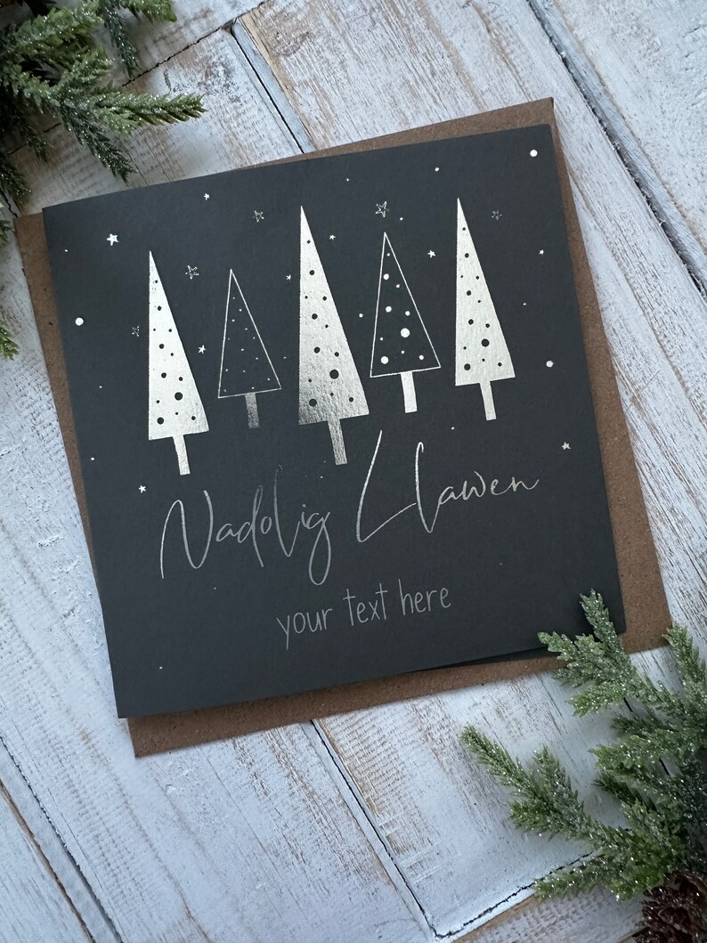 Cerdyn Nadolig Llawen Personalised Foiled Card Personalised - Etsy