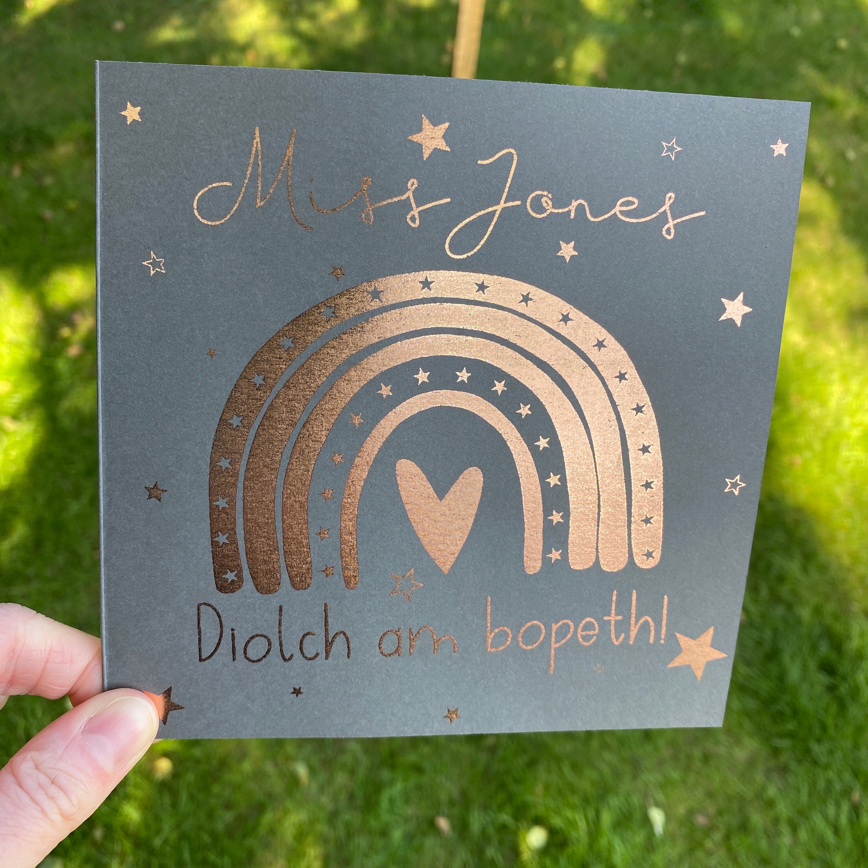 Personalised Foiled Card Cerdyn Athrawes Cerdyn Diolch - Etsy UK