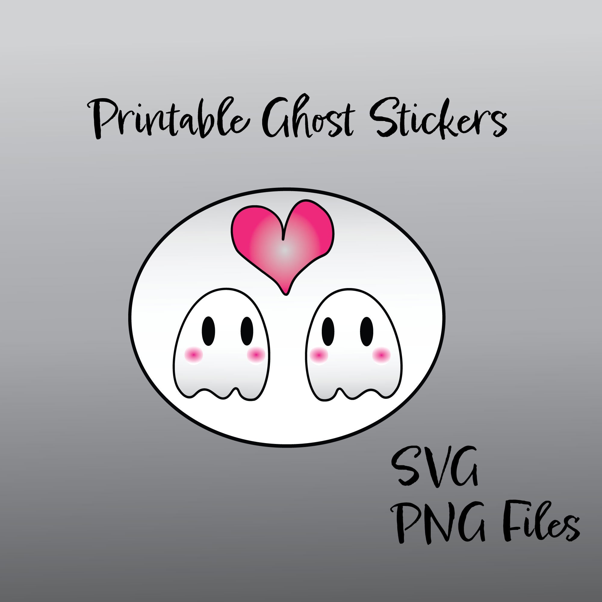 Printable Ghost Stickers, PNG SVG Files - Etsy