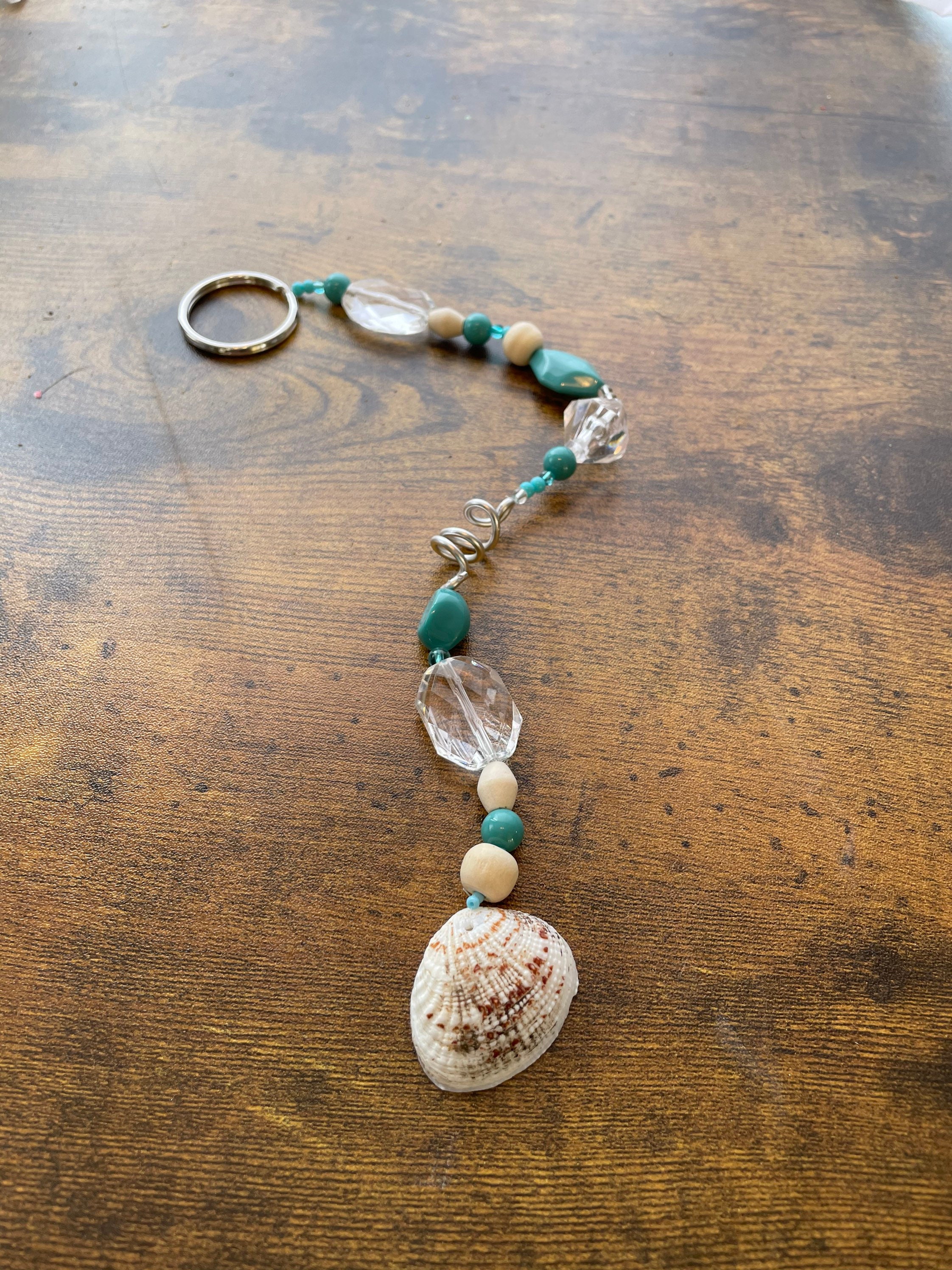 Blue Seashell Suncatcher, Single Strand Windchime, Boho Yard Art - Etsy