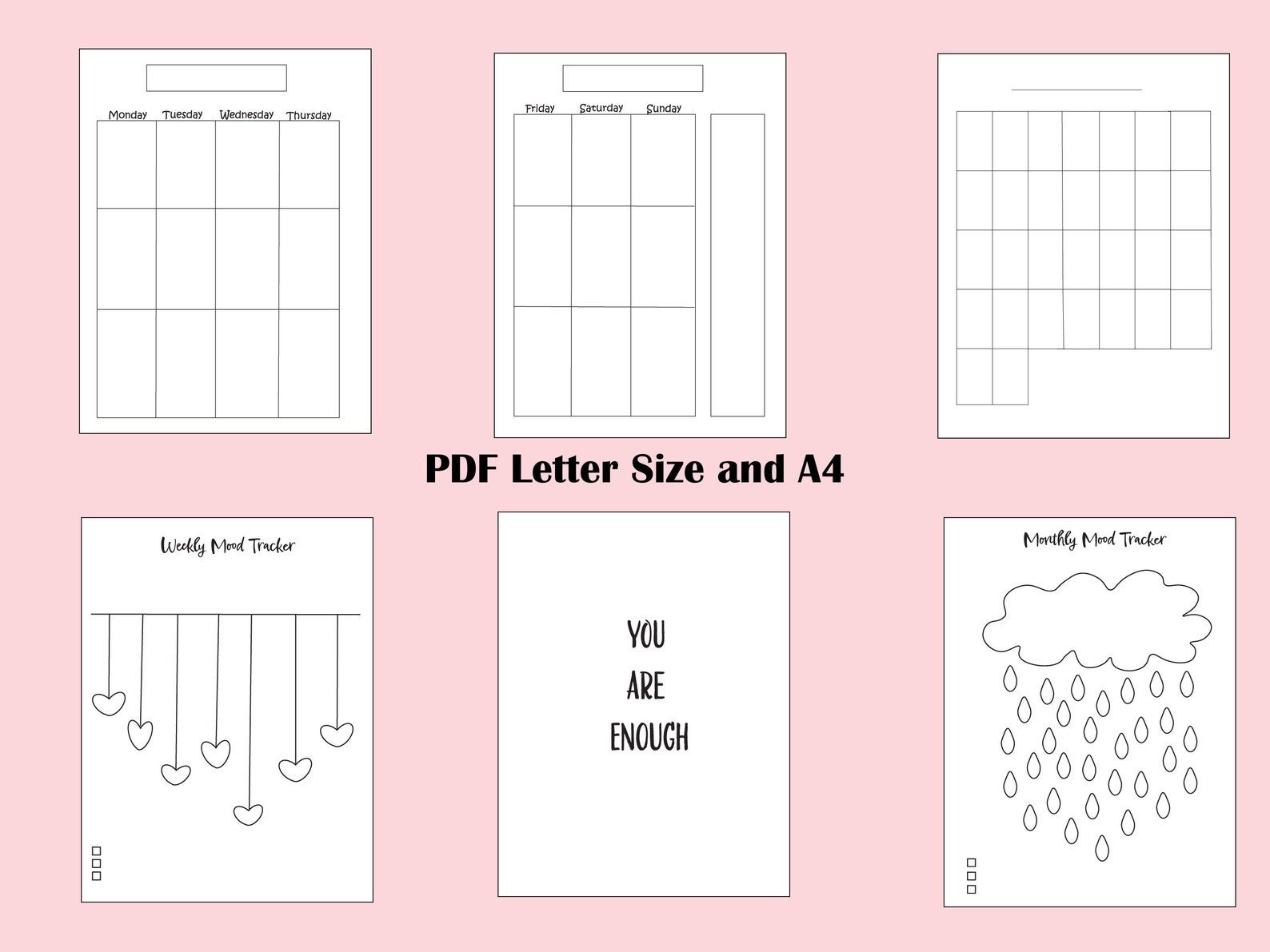 Planner and Bullet Journal Pages, Printable Tracker - Etsy