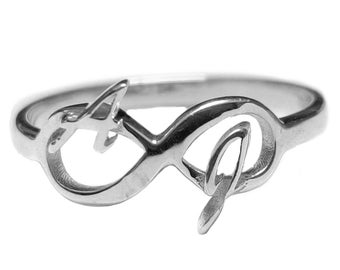 Sterling Silver Initial Personalized Ring Elenade - Etsy
