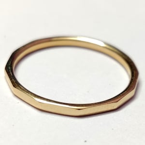 Gold Polygon Stacking Ring 14K Gold Geometric Ring Gold Polygon ...