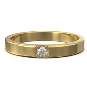 2 Mm Round Gold Diamond Ring Yellow Gold Wedding Band Tiny - Etsy