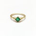 14K Gold Emerald Ring High Quality Emerald Matte Gold Ring - Etsy
