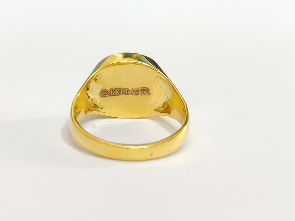 14K Gold Signet Ring 14K Solid Gold Men Signet Ring 14K Women - Etsy