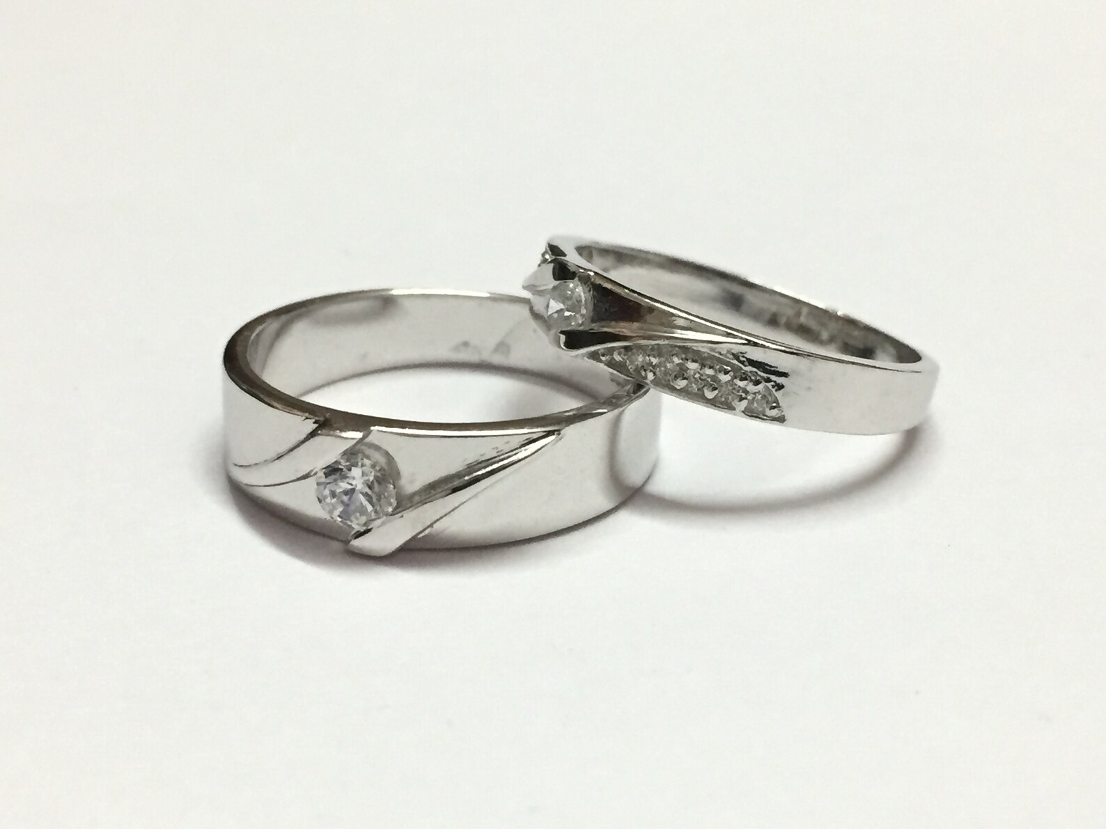 Silver Couple Ring Set Promise Ring Set Zircon Couple Ring His | Etsy