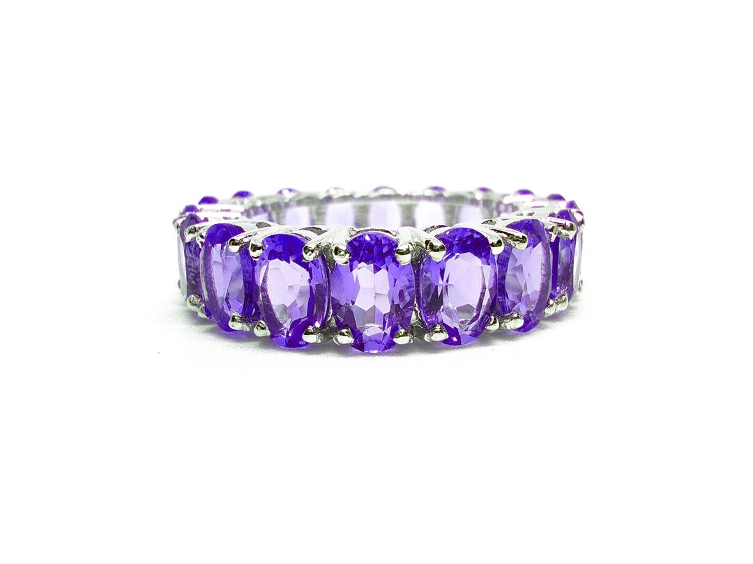 Purple Amethyst Eternity Ring Full Eternity Wedding Band AAA Quality ...