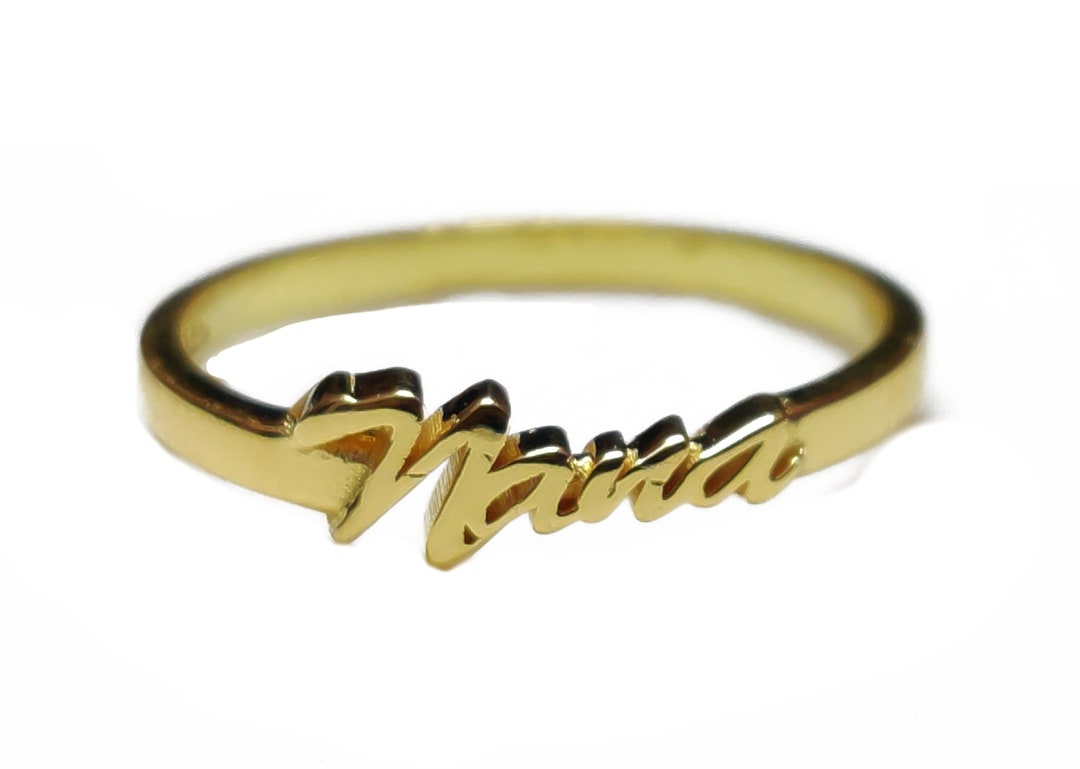 Gold Name Ring Custom Gold Name Ring Personalized Name Ring Customized ...