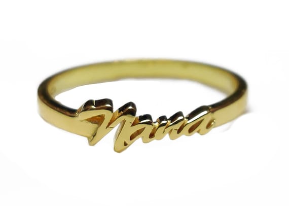 Gold Name Ring Custom Gold Name Ring Personalized Name Ring - Etsy
