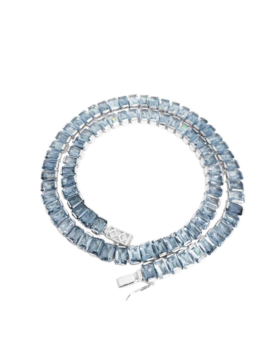 Mens Blue Topaz Tennis Necklace Sky Blue Topaz Tennis Chain Men 925 ...