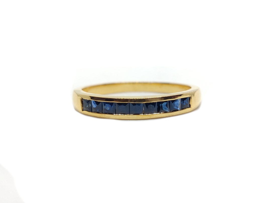 14K Solid Gold Sapphire Mens Ring Gold Mens Sapphire Ring Sapphire ...